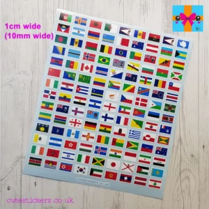 254 Flags of the World Mini Stickers - Cute Stickers