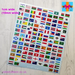 254 Flags of the World Mini Stickers - Cute Stickers