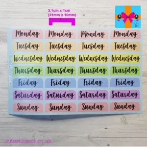 Days of the Week Labels - Cute Stickers