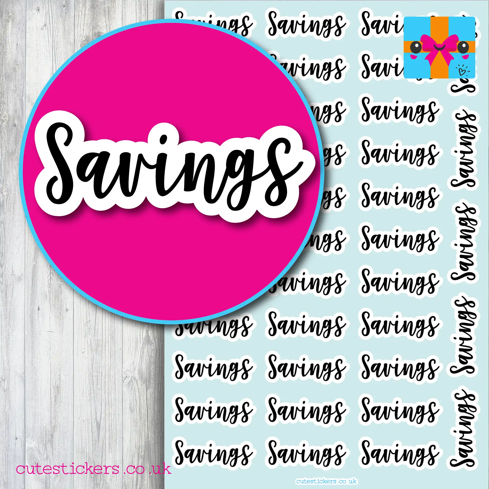 Savings Planner Stickers - Cute Stickers